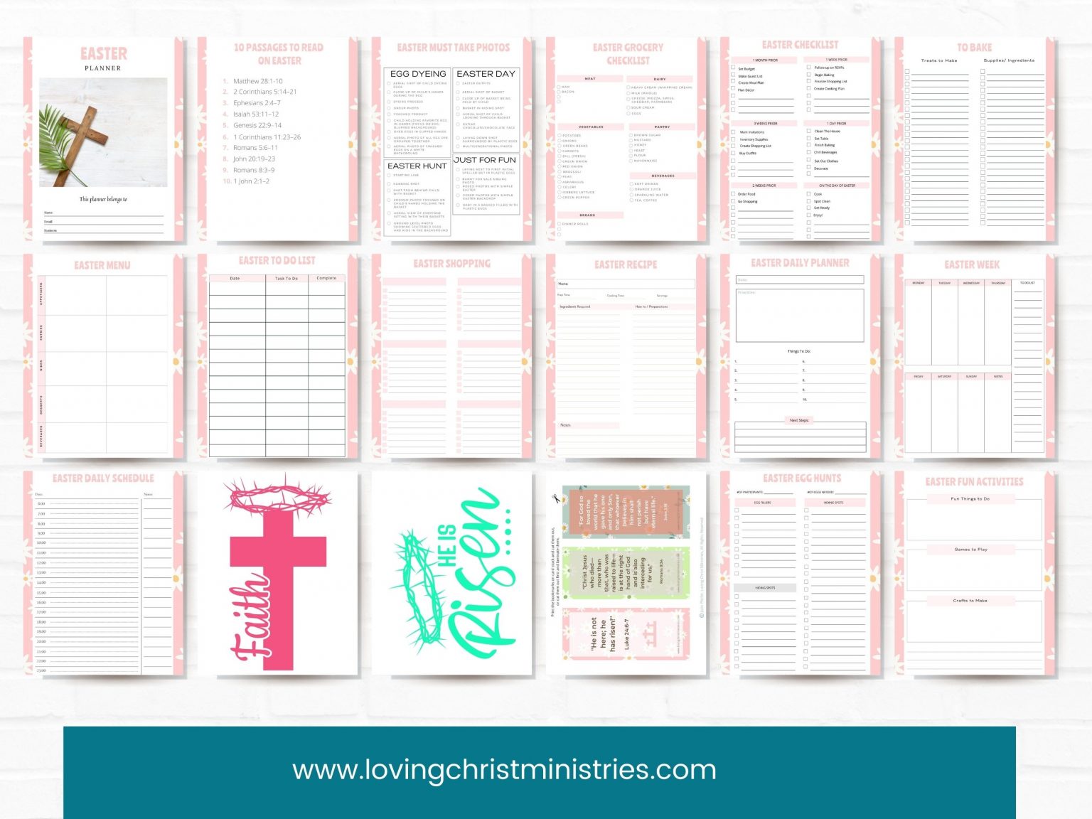Colorful, Beautiful Easter Planner {30+ Pages} - Loving Christ Ministries